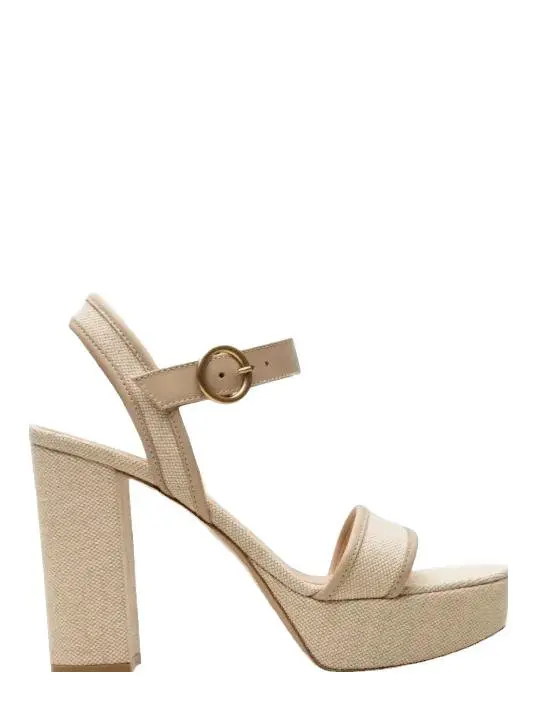 GIANVITO ROSSI Buckle Platform Sandals - Sand-colored