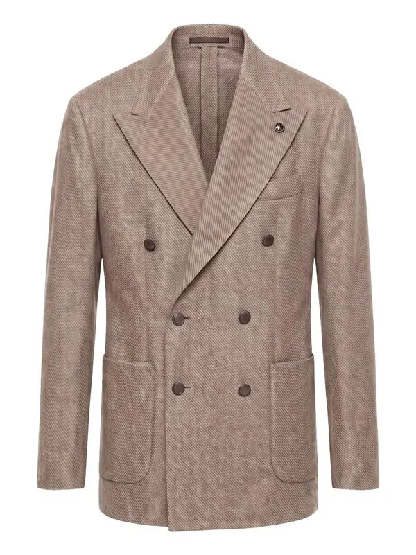 Peserico Double-breasted Twill Blazer - No