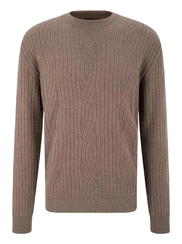 Brioni Knitted Crew-neck Pullover - Brown