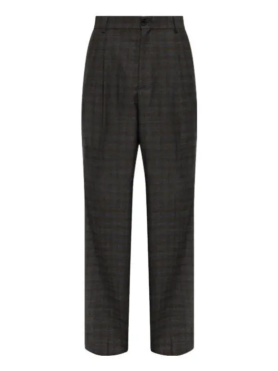 Dries Van Noten Plaid Tailored Trousers - Grey
