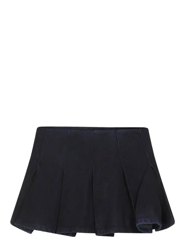 DIESEL® De-rox Pleated Denim Shorts - Dark Blue