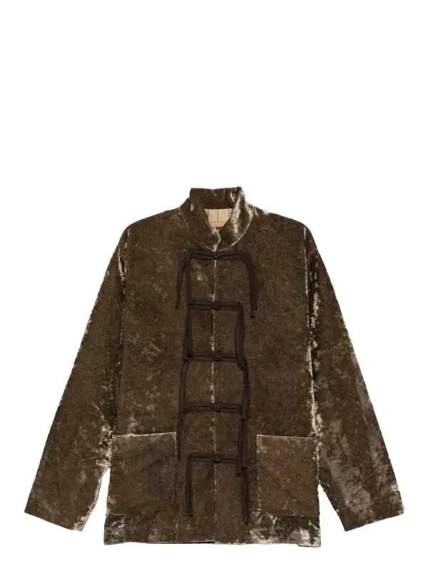UMA WANG Long Sleeve Jacket With Tie Detail - Darkolive