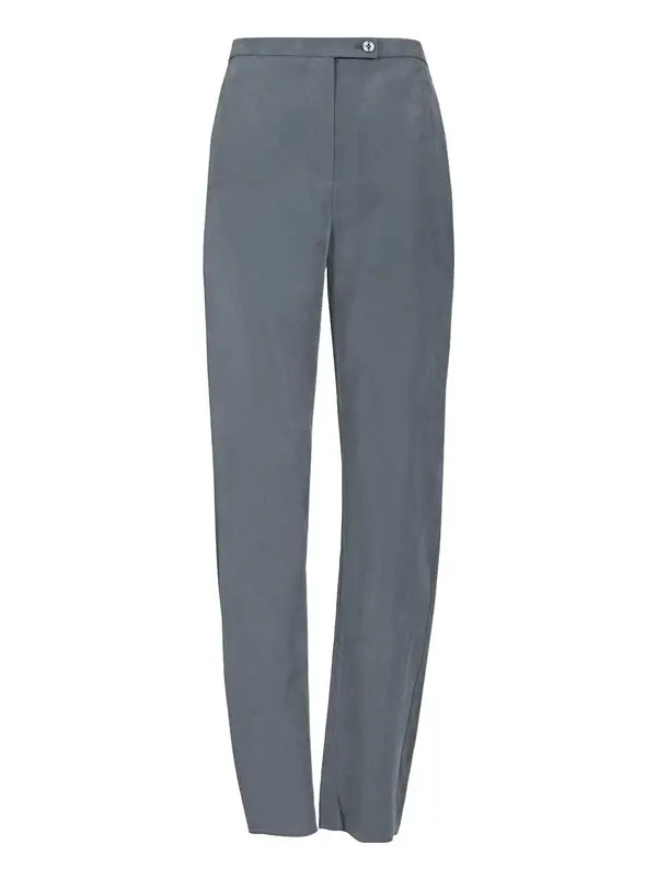 Emporio Armani Elastic-waist Straight Leg Trousers - Gray Blue
