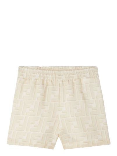 Fendi Ff Logo Print Shorts - Beige