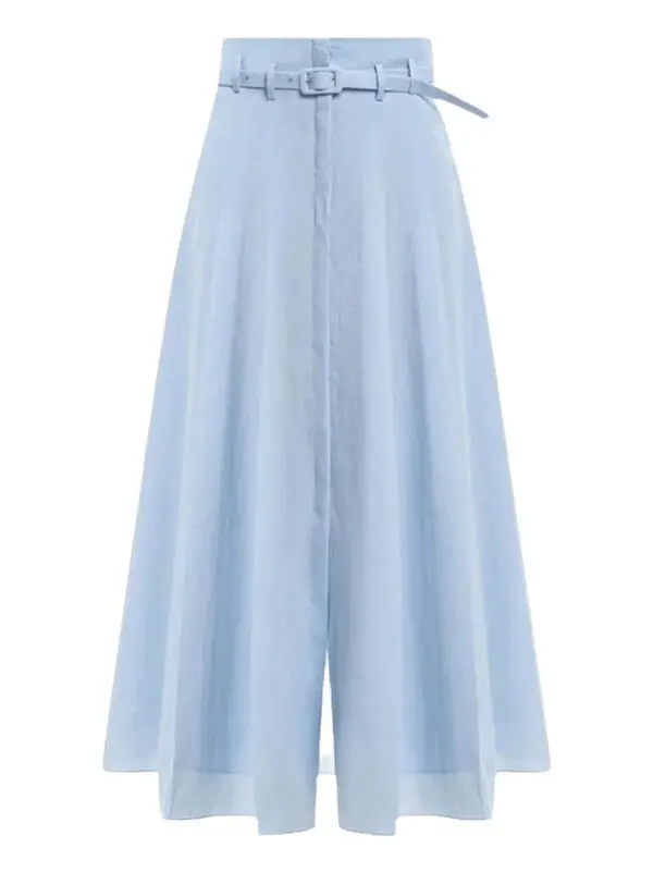Gabriela Hearst Belted Midi Skirt - Light Blue