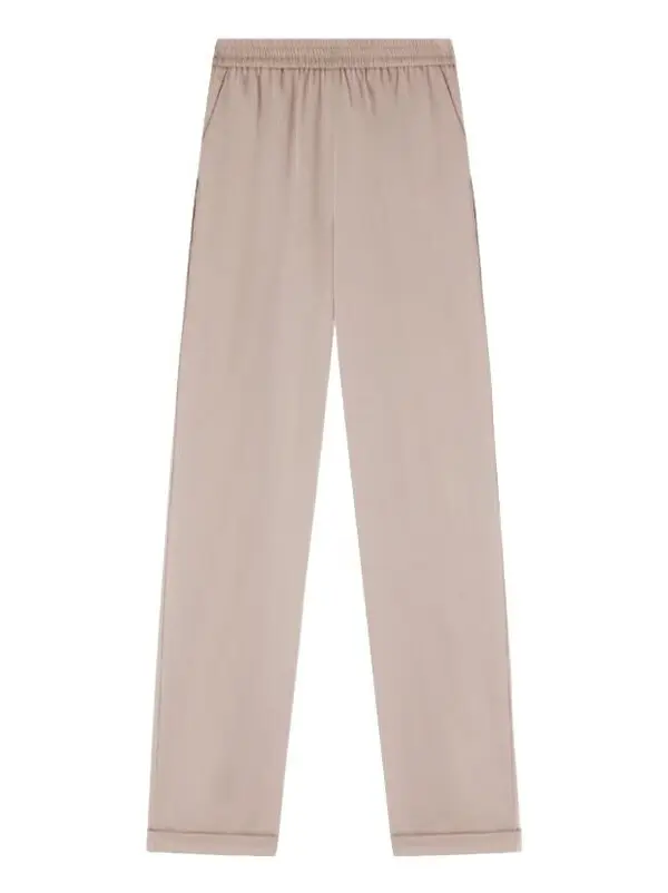 Emporio Armani Elasticated Waist Twill Crêpe Trousers - Light Brown