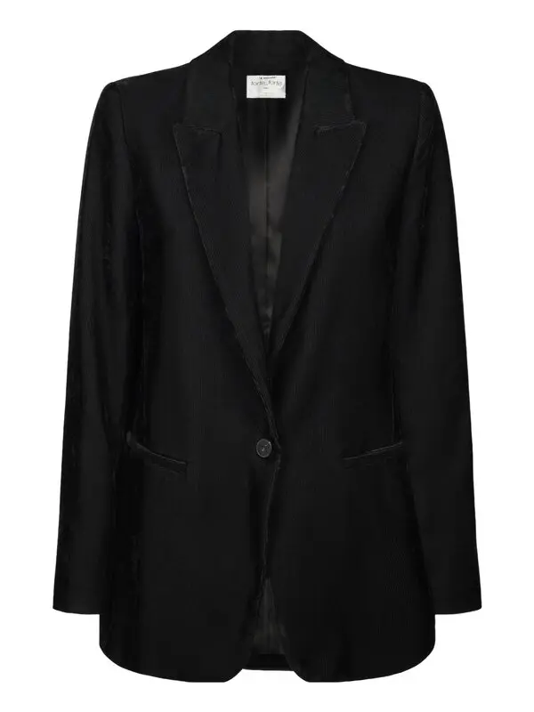FORTE_FORTE Single-breasted Corduroy Blazer - Black