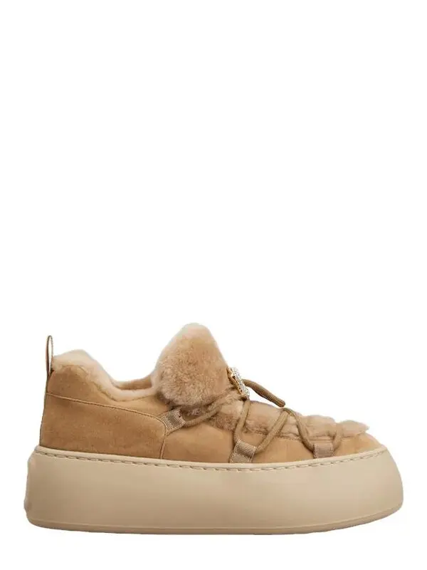 ROGER VIVIER Viv' Up Sneakers With Crystal Buckle - Brown