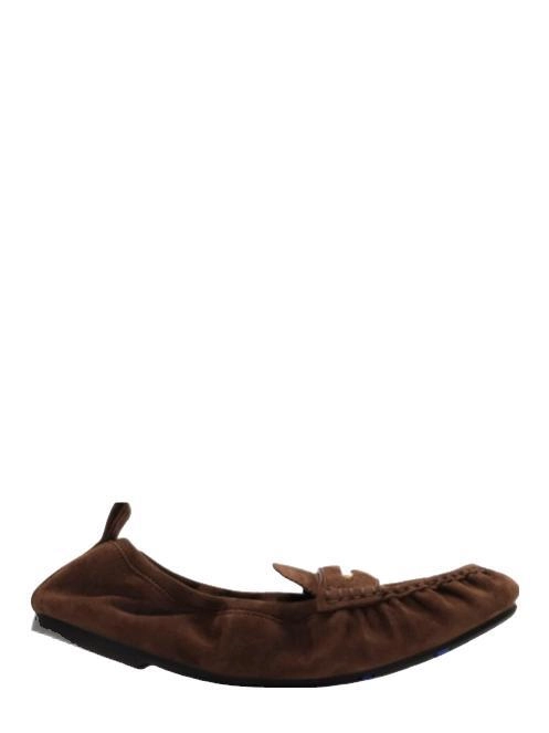 Burberry Logo Plaque Ruched Ballerinas - Hazel-brown