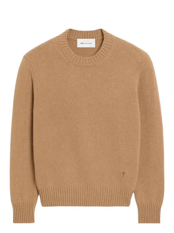 AMI Paris Long-sleeve Knit Top - Brown