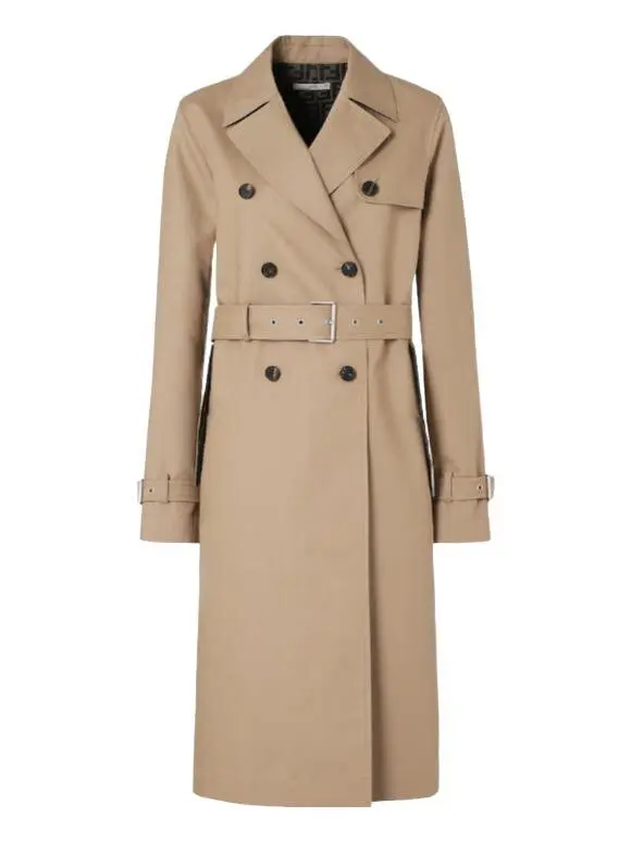 Fendi Double-breasted Midi Trench Coat - Beige