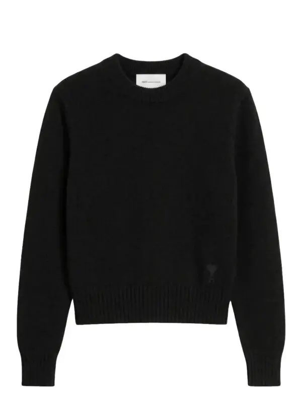 AMI Paris De Coeur Crew Neck Jumper - Black