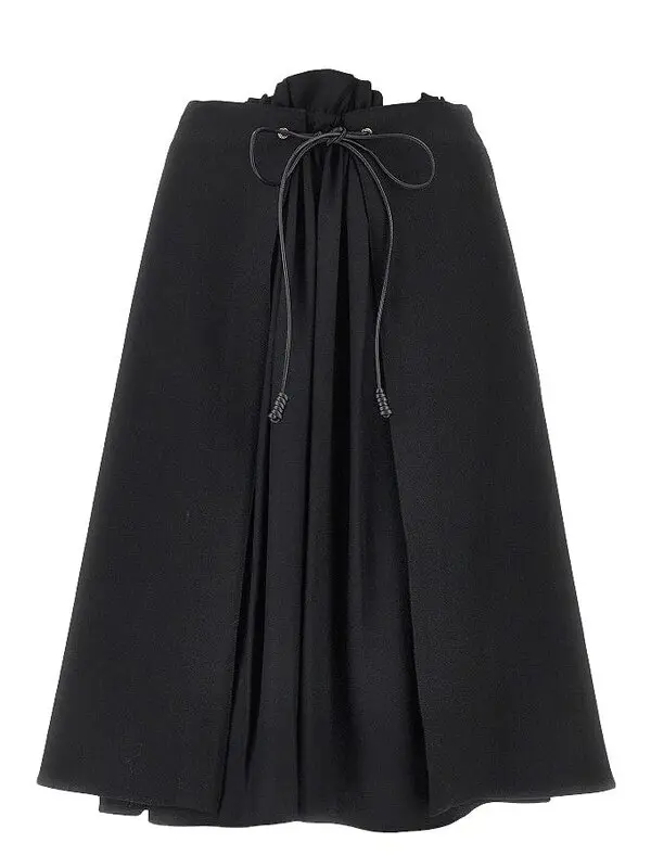 Moncler Wool Gabardine Midi Skirt - Black