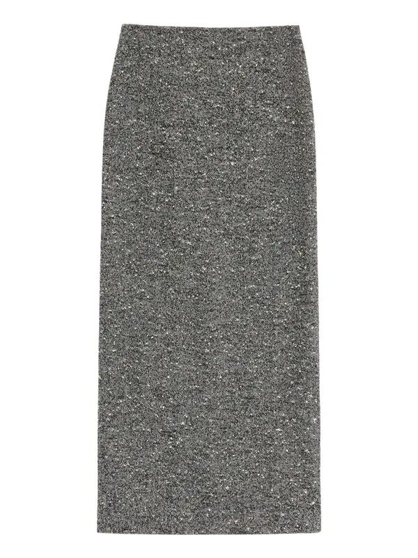 Valentino Garavani Wool-blend Midi Skirt With Waterfall Seam - Blue