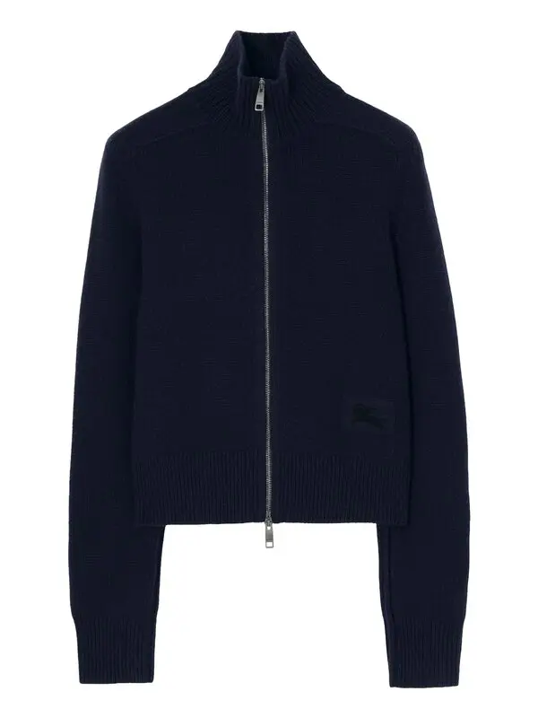 Burberry Zip-up Cashmere Blend Jacket - Blue