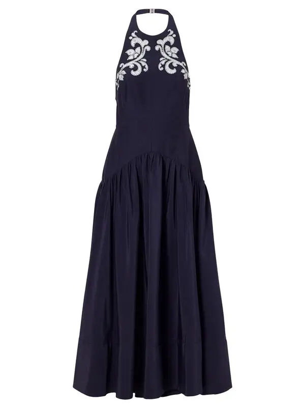 ALEMAIS Dillon Halterneck Maxi Dress - Blue