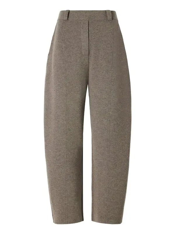 LISA YANG Cashmere Barrel-leg Pants - Beige