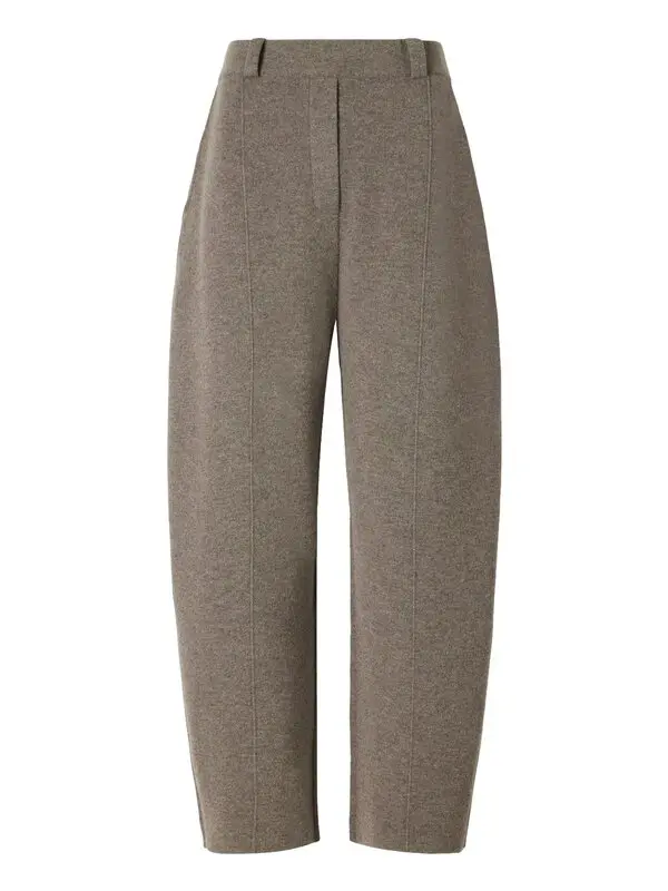 LISA YANG Cashmere Barrel-leg Pants - Neutrals