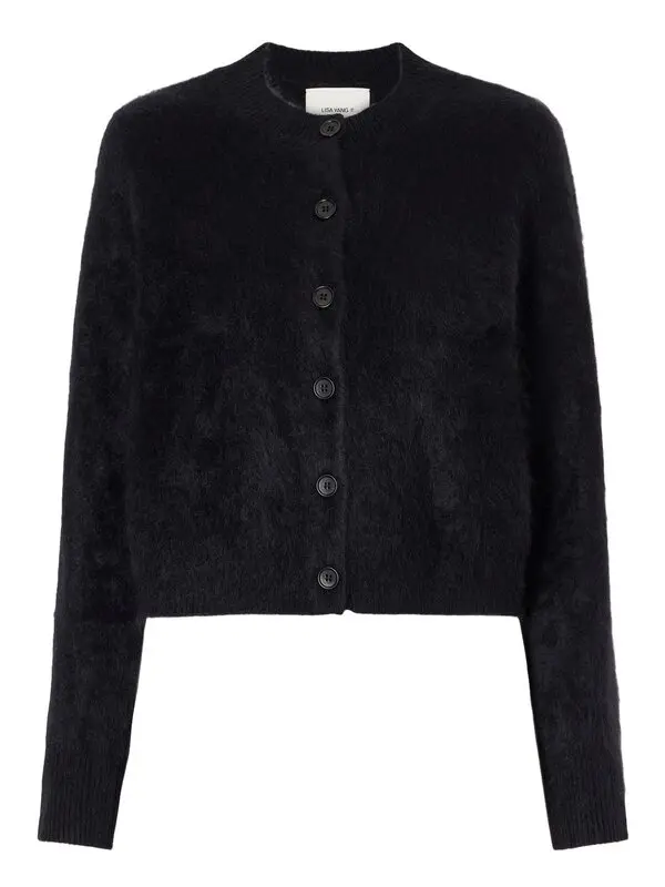 LISA YANG Azalea Brushed-cashmere Cardigan - Black