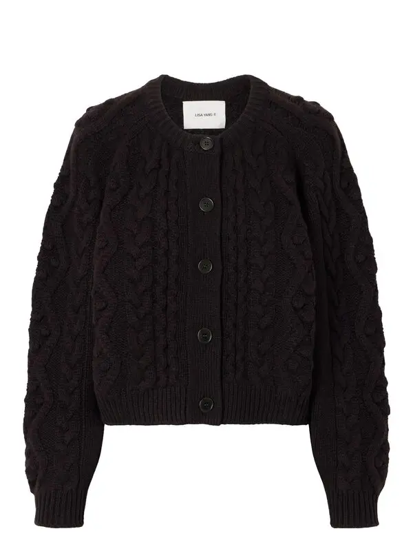 LISA YANG Winroe Cable-knit Cashmere Cardigan - Brown