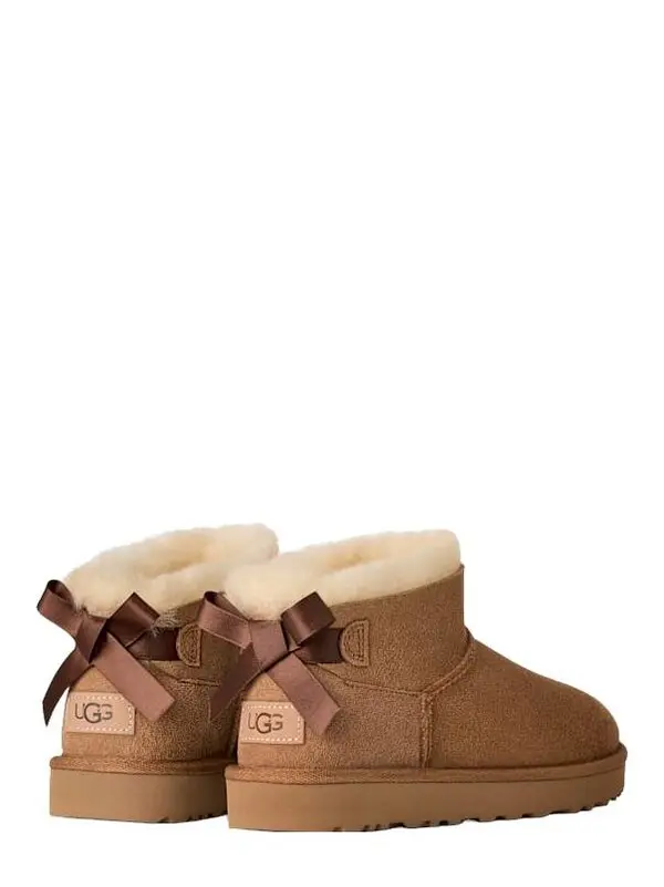 UGG Bailey Bow Ultra Mini Sheepskin Boots - Chestnut