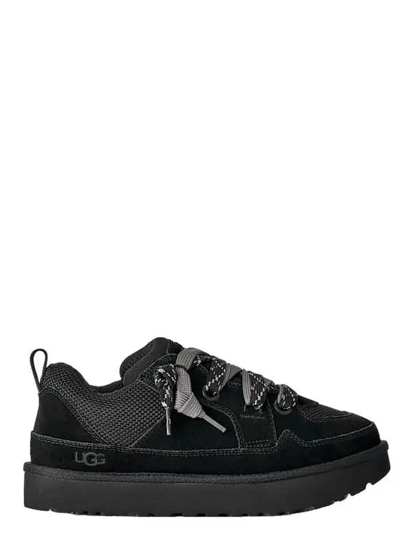 UGG Lo Lowmel Suede And Recycled Materials Lace-up Sneakers - Black
