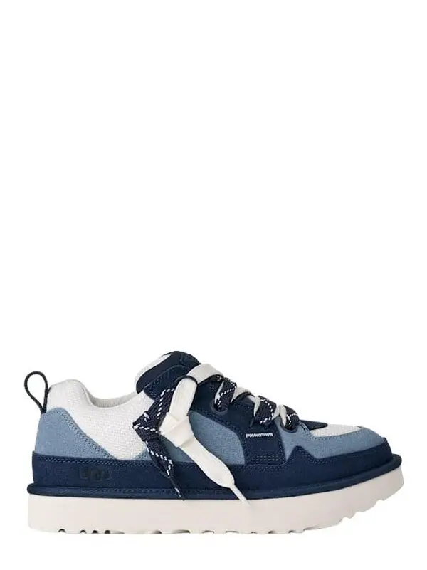 UGG Lo Lowmel Suede And Recycled Materials Lace-up Sneakers - Deep Ocean/whale