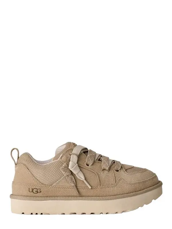 UGG Lo Lowmel Suede And Recycled Materials Lace-up Sneakers - Mustard Seed