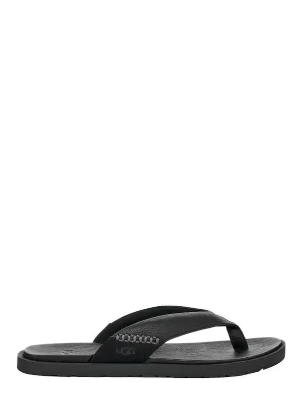 UGG Leather/suede Flip Sandals - Black