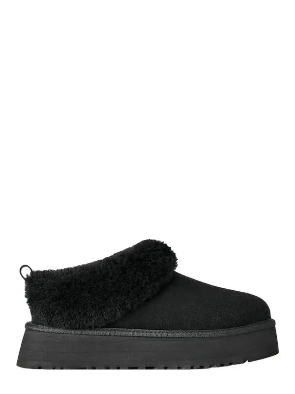 UGG Tazzelle Sheepskin Platform Slippers - Black