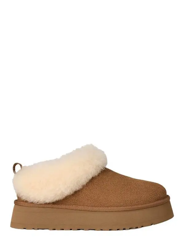 UGG Tazzelle Sheepskin Platform Slippers - Chestnut