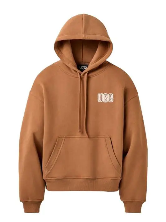 UGG Logo Appliqué Cotton Blend Hoodie - Chestnut