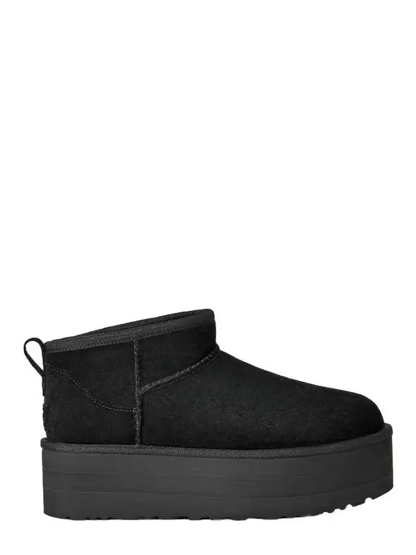 UGG Classic Ultra Mini Platform Suede Boots - Black