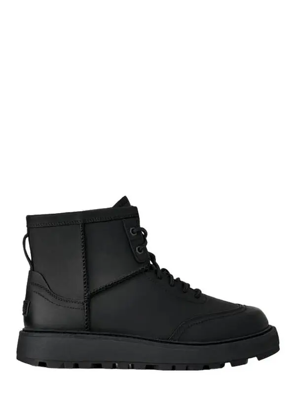 UGG Idyllwild Lace Up Leather Boots - Black/black