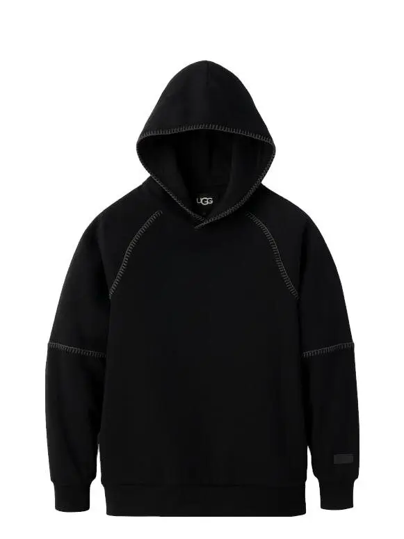 UGG Classic Cotton Blend Hoodie With Whipstitch Detailing - Black
