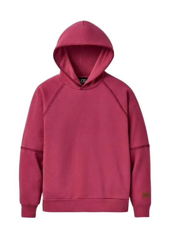 UGG Classic Cotton Blend Hoodie With Whipstitch Detailing - Strawberry