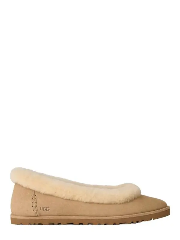 UGG Zora Ballet Flat Sheepskin Shoes - Sand