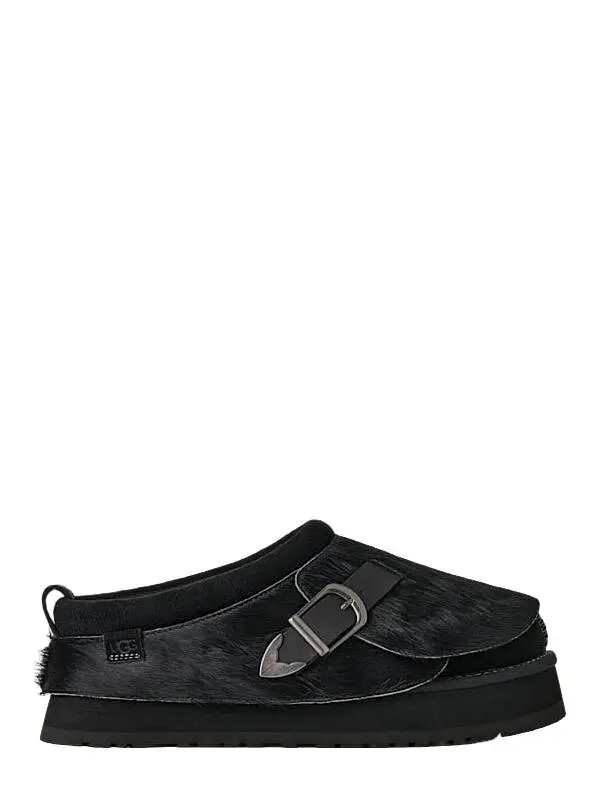 UGG Tazz Western Sheepskin Clogs With Buckle Detail - Black