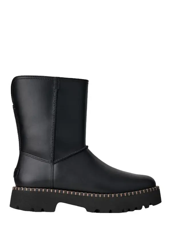 UGG Uptowner Short Boot Sheepskin - Black Leather