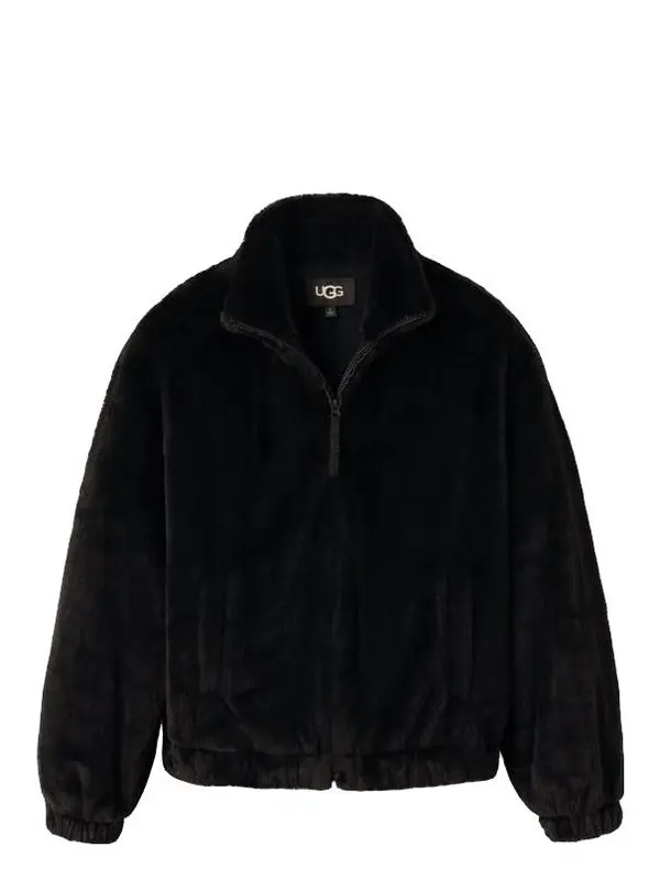 UGG Faux Fur Zip-up Jacket - Black