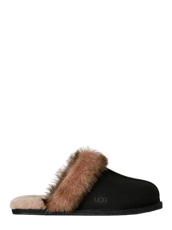 UGG Scuffette Nubuck Sheepskin Slippers - Black