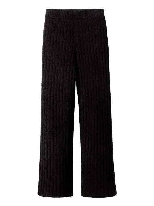 UGG Terri Ribbed Wide Leg Knit Bottoms - Black