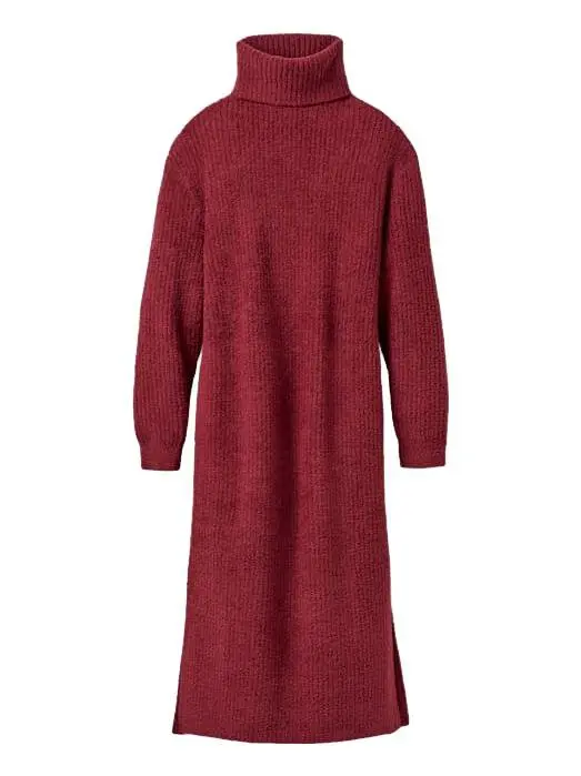 UGG Atlie Ribbed Turtleneck Maxi Dress - Coffee Berry