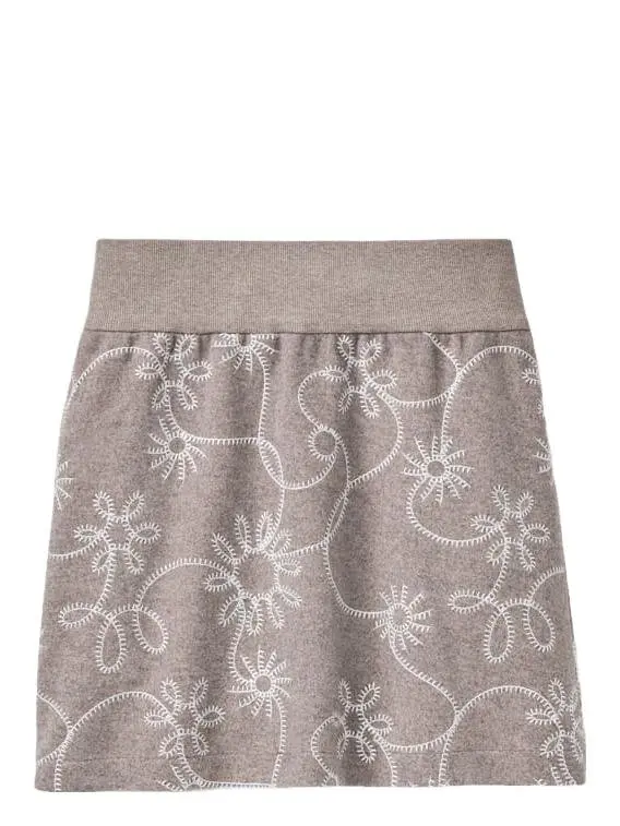 UGG Botanic Embroidered Mini Skirt - Oyster Heather