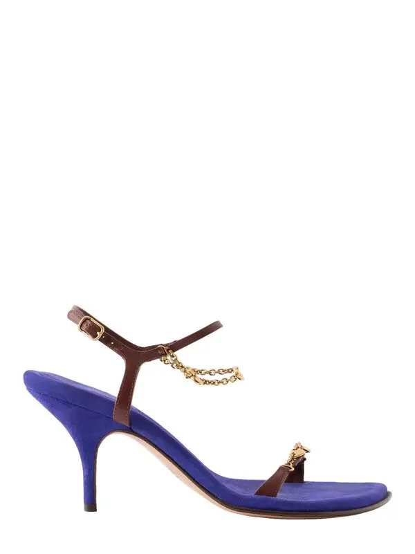 Chloé Zia Chain-embellished Suede Sandals - Purple
