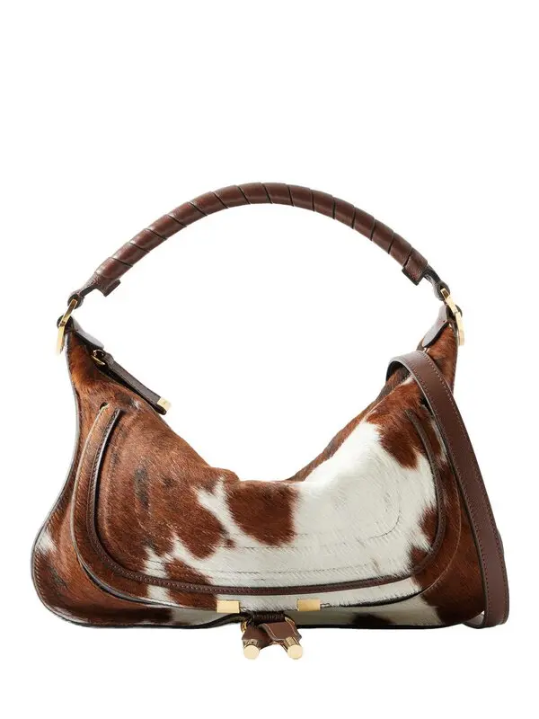 Chloé Marcie Calf Hair Shoulder Bag - Brown