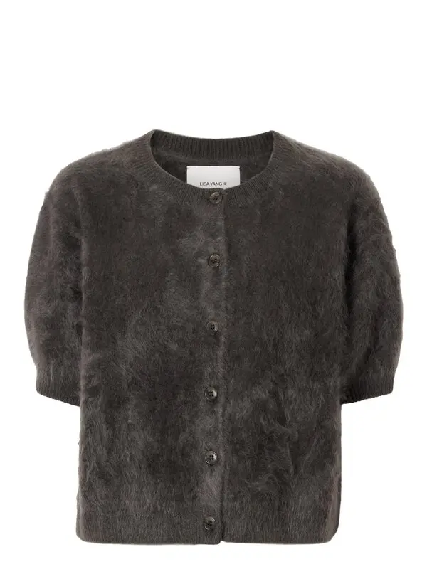 LISA YANG Brushed Cashmere Cardigan - Green