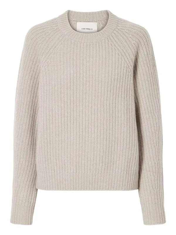 LISA YANG Miki Ribbed Cashmere Sweater - Beige