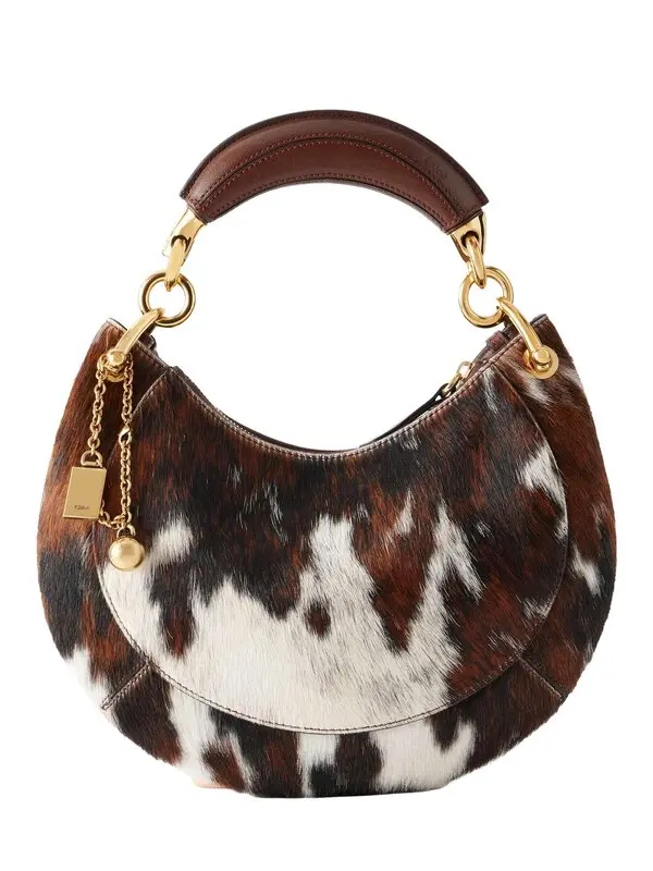 Chloé Calf Hair And Leather Shoulder Bag - Brown