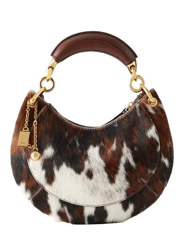 Chloé Calf Hair And Leather Shoulder Bag - Brown
